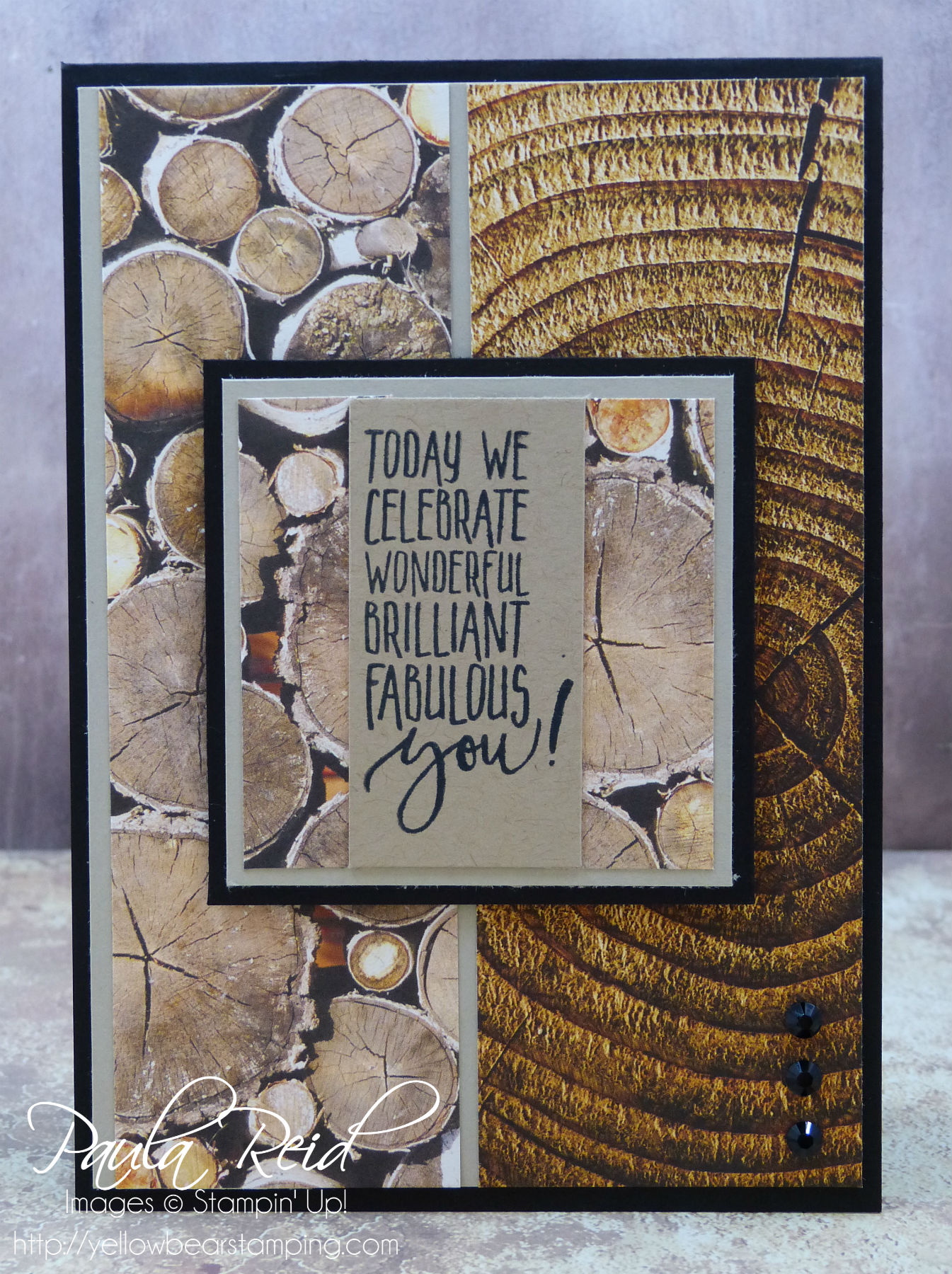 Wood Textures DSP – Double Panel Card | Yellow Bear Stamping