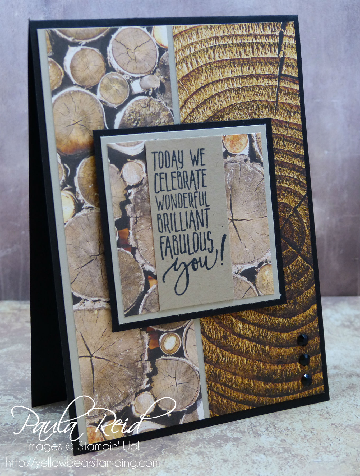 Wood Textures DSP – Double Panel Card | Yellow Bear Stamping