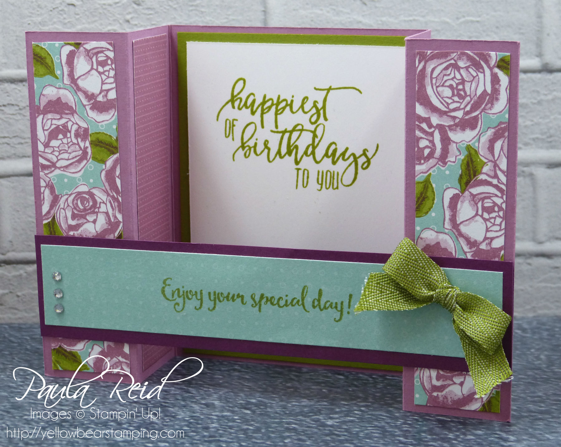 Petal Garden Fancy Folds – Bridge Card | Yellow Bear Stamping