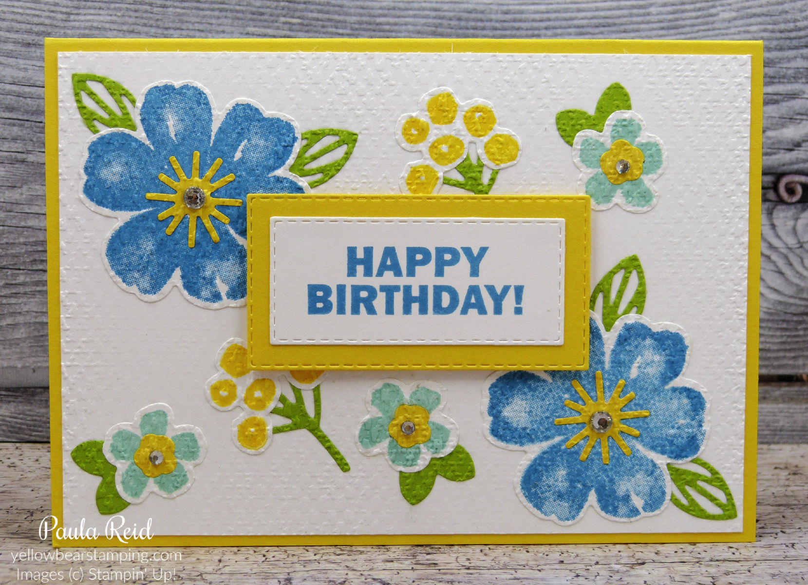 SU Color Challenge – Jan – Pretty Perennials Stamped – Front | Yellow ...