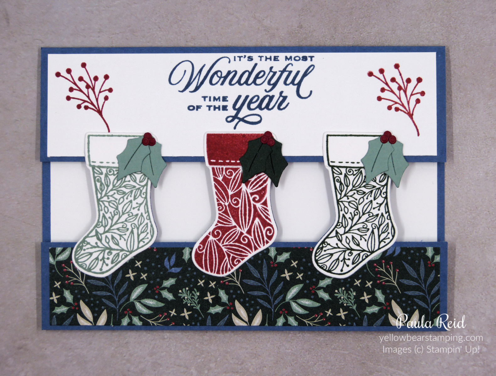 Split Panel Card – Tidings and Trimmings – Flat | Yellow Bear Stamping